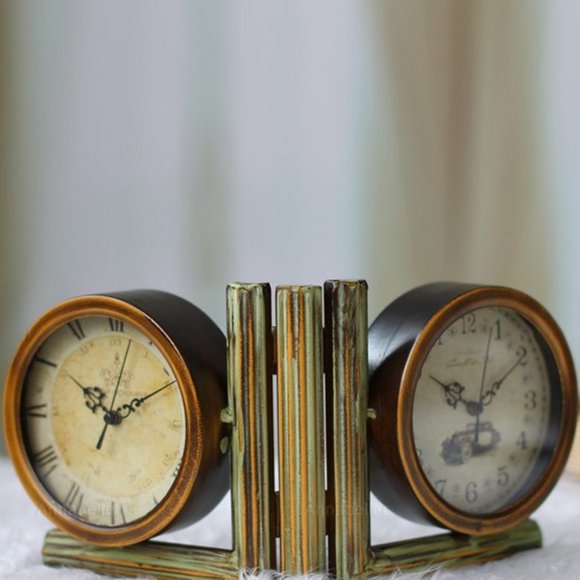Accents | Doublesided Wrought Iron Clock Vintageinspired Table Clock ...